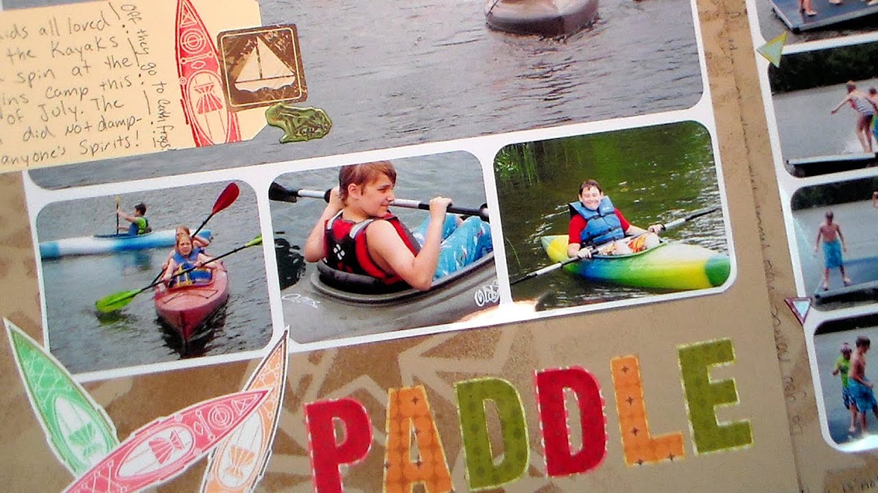 Paddle & Swim Scrapbook Page Tutorial - YouTube