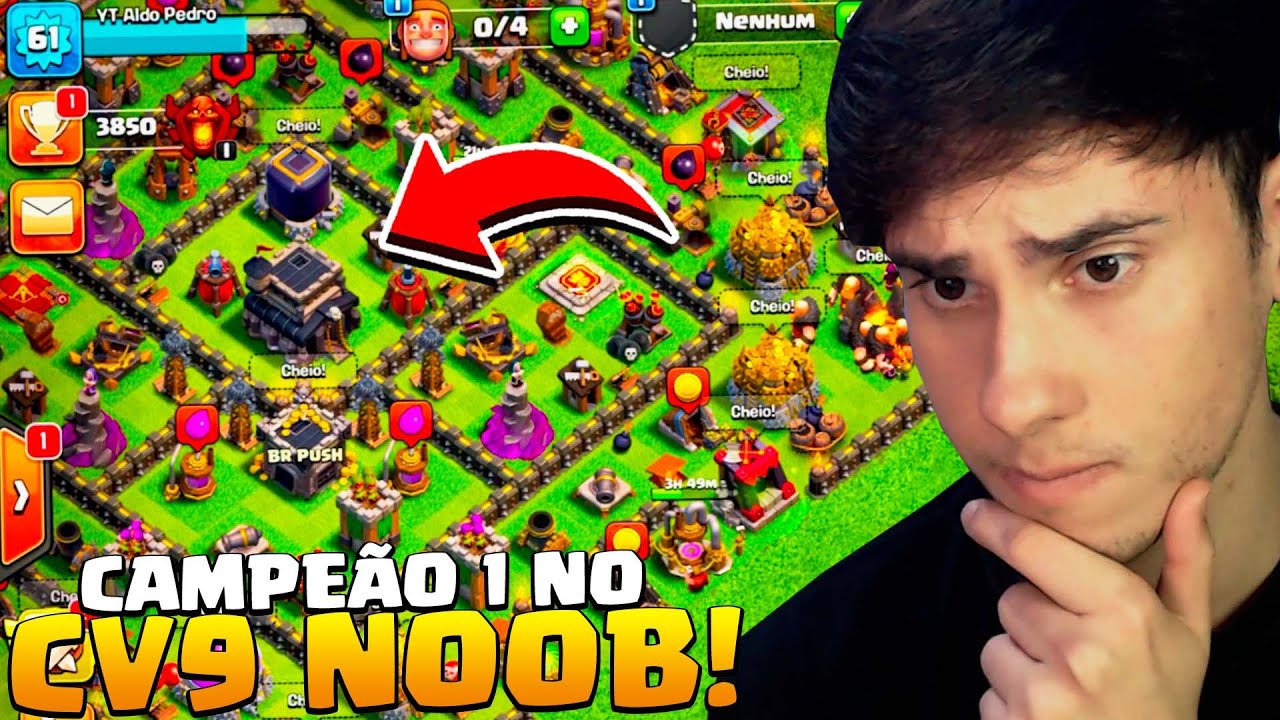 PEGUEI CAMPEÃO 1 NO PUSH CV9 RUSHADO! CLASH OF CLANS DailyCOC #2 - YouTube