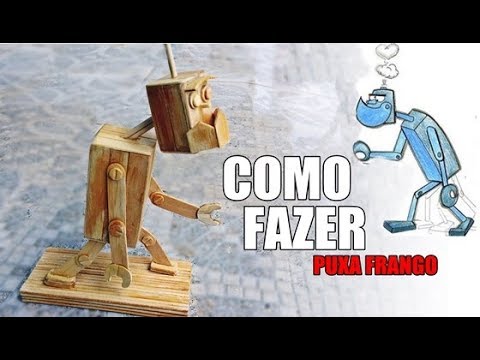 Artesanato com palito de picolé | Frank Puxa Frango Personagem do ...