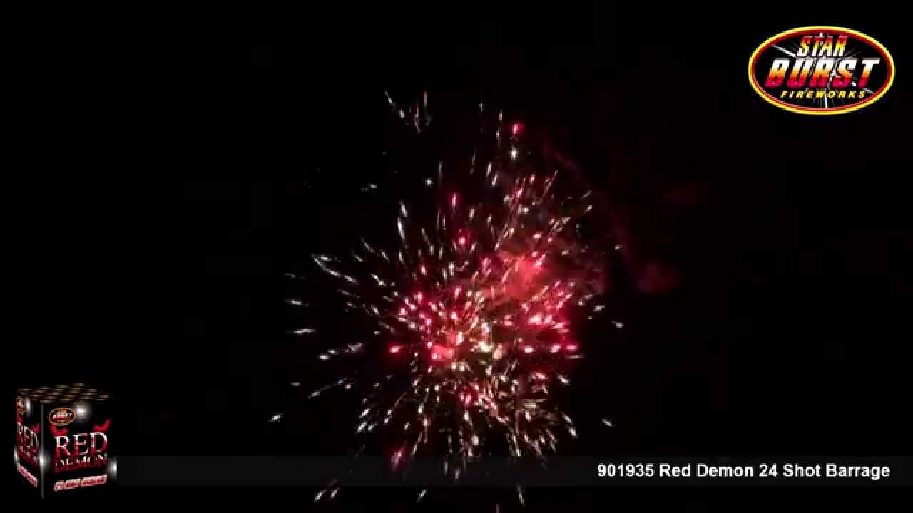 Pyro Magic Fireworks - 901935 Red Demon 24 Shot Barrage - YouTube