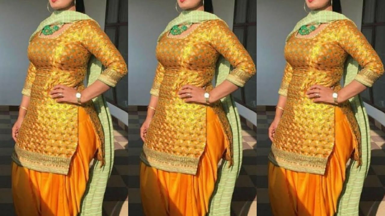 Latest Golden Colour Suits Designs , Beautiful Party Wear Golden Suits ...