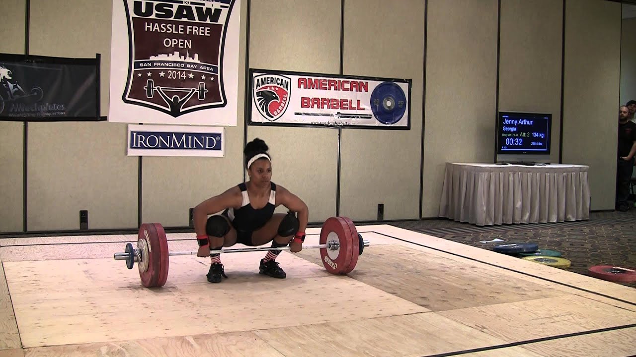 Jenny Arthur 134kg Clean and Jerk American Record - YouTube
