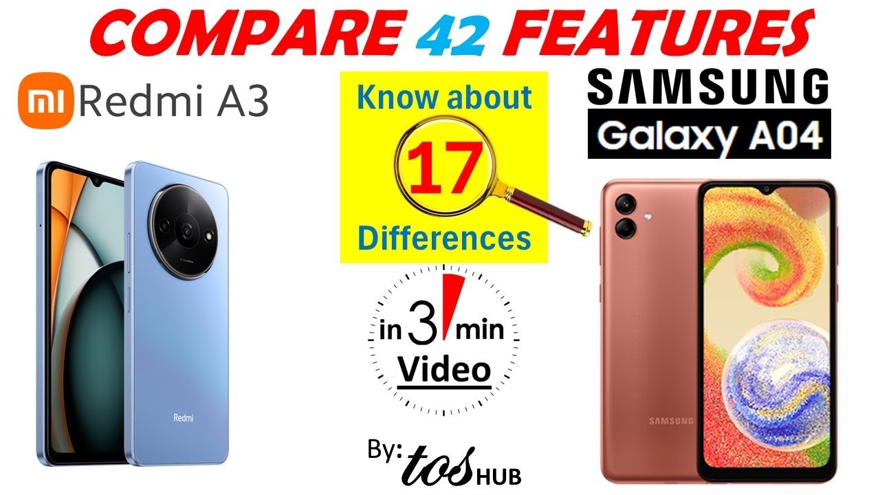 Redmi A3 VS Samsung A04 , Quick Comparison of 42+ features @xiaomi ...