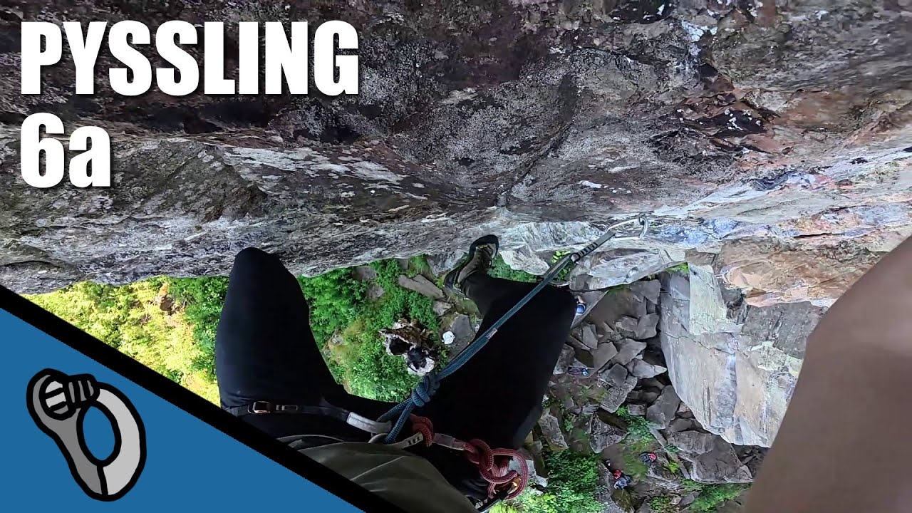 High first bolt and exposed climbing: Pyssling (6a), Seglora | POV ...