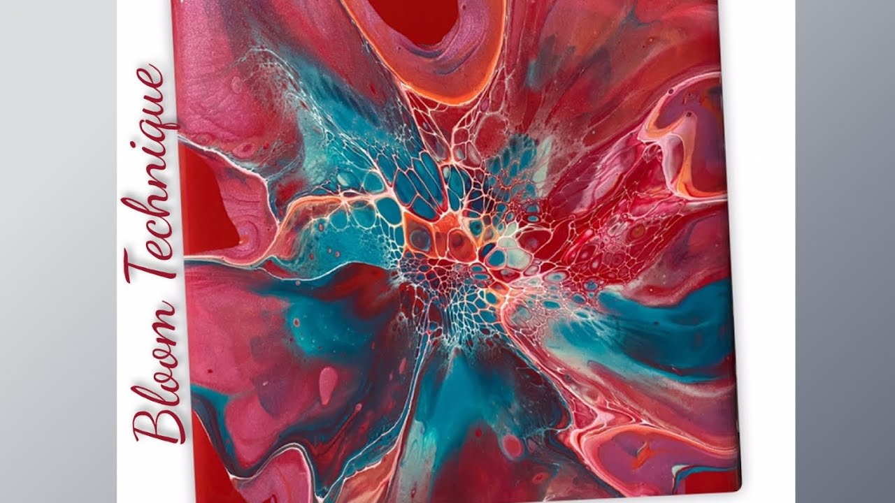(797) Red Bloom and Pillow, Awesome Paint Pouring - YouTube