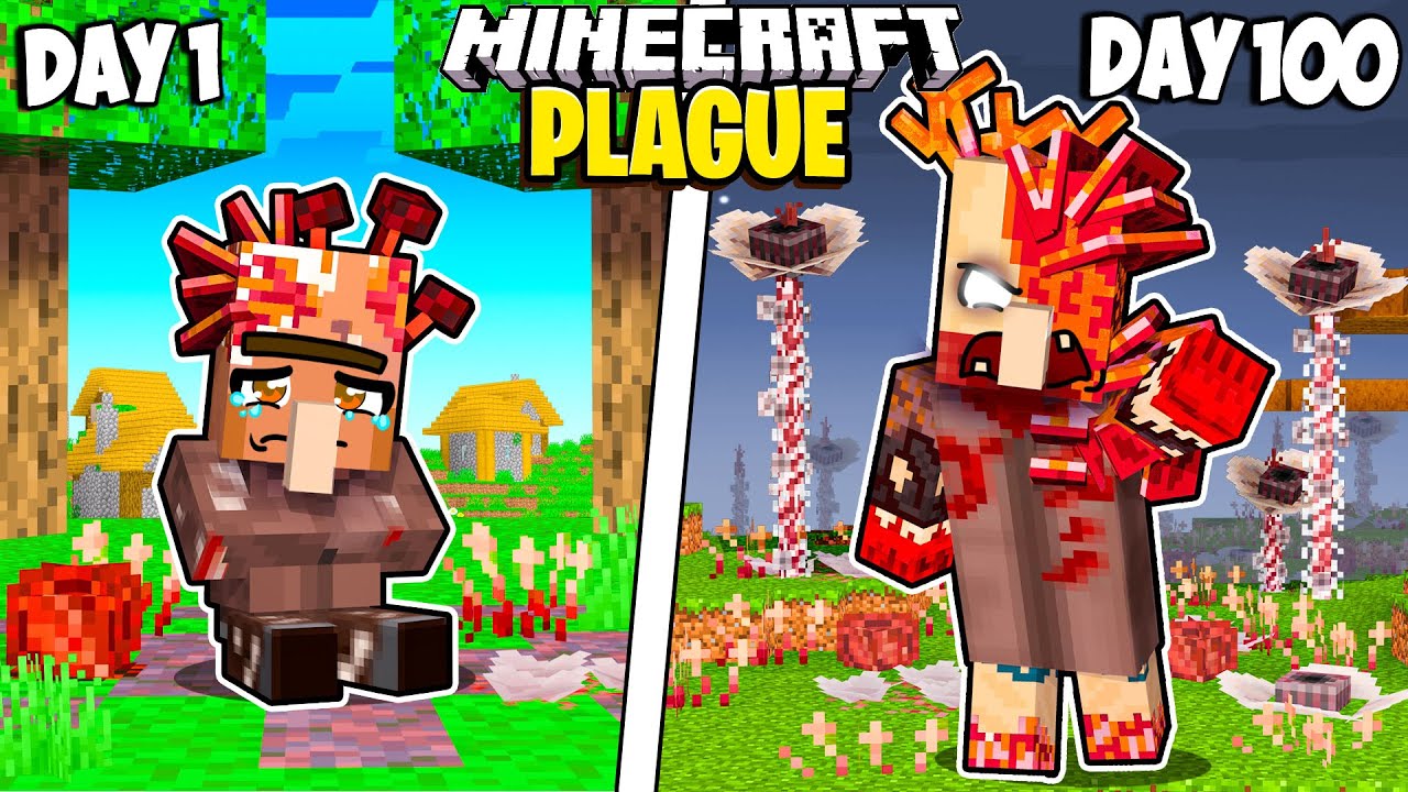 I Survived 100 Days with a PLAGUE in Minecraft - YouTube