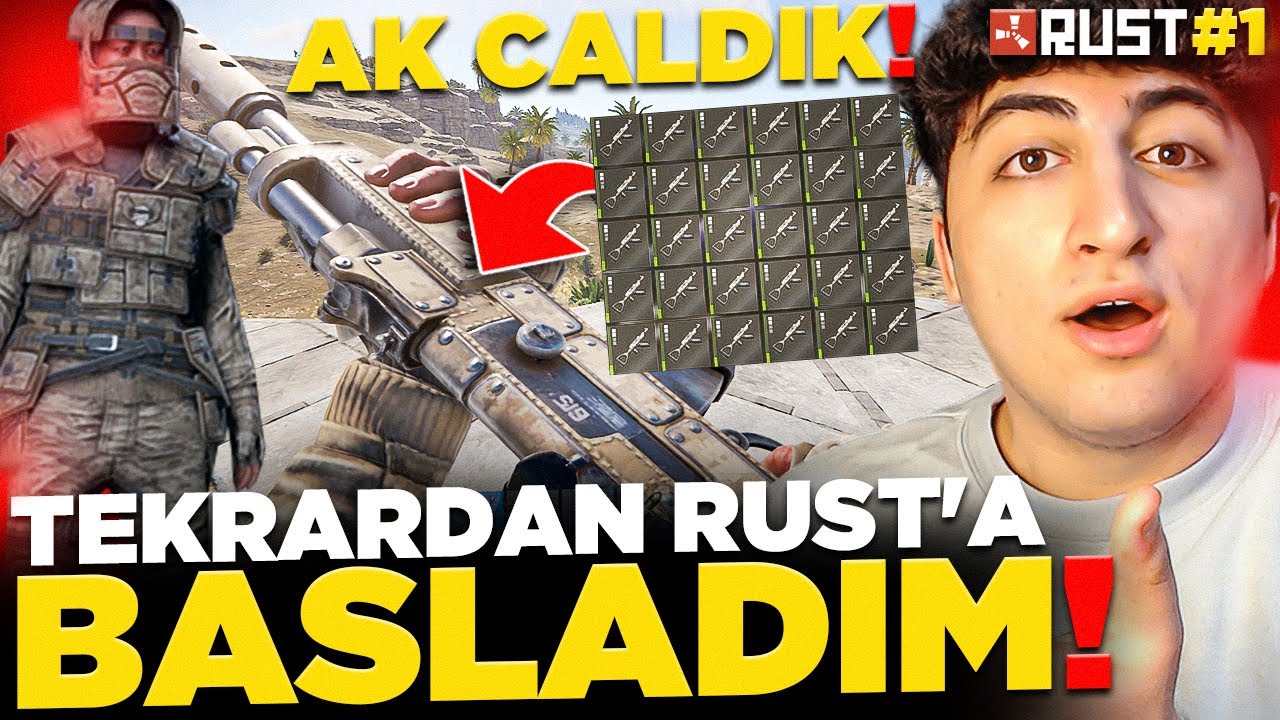TEKRARDAN RUST'A BAŞLADIM! 2X SUNUCUDA İLK GÜNDEN AK ÇALDIK! 😲 - RUST#1 ...