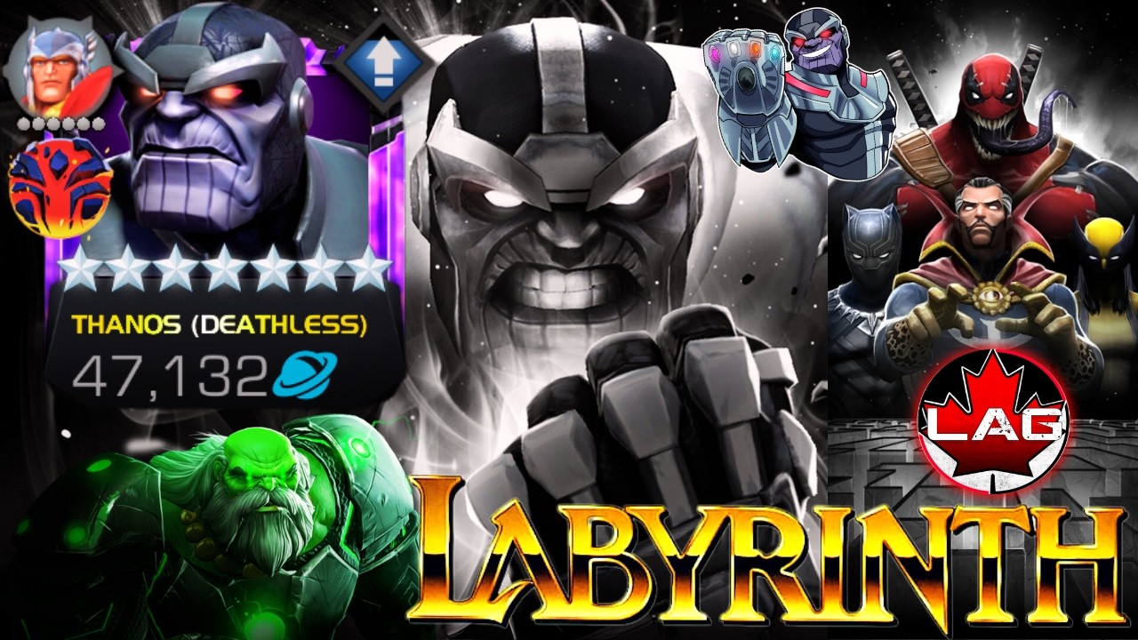 ABSURD 7⭐ RANK 4 DAMAGE!!! Thanos VS Maestro! Labyrinth of Legends Full ...