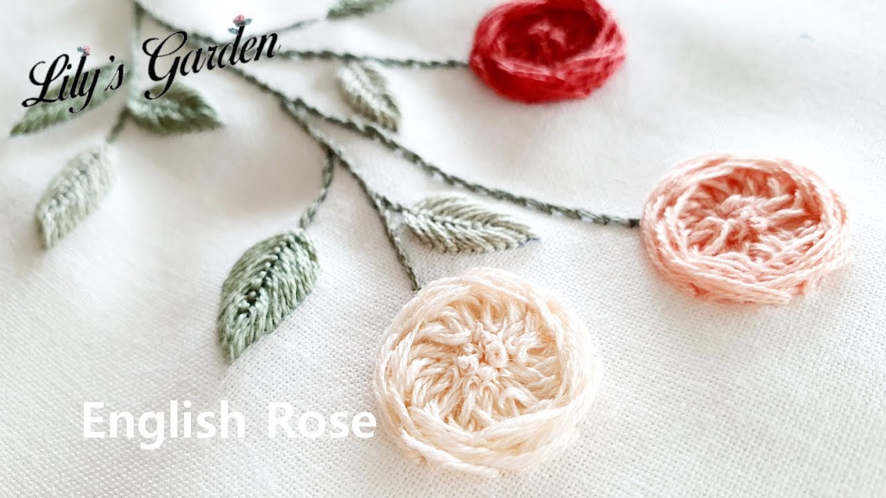 나홀로 프랑스자수 no. 49 잉글리시 로즈(English Rose) Flower embroidery, 입체자수, 브레이드 ...