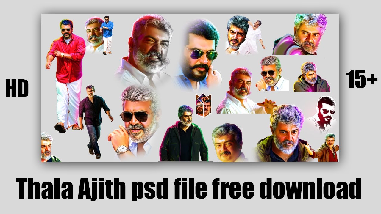 Thala Ajith Psd file | FREE DOWNLOAD | TAMIL | KVN DIGITALS - YouTube