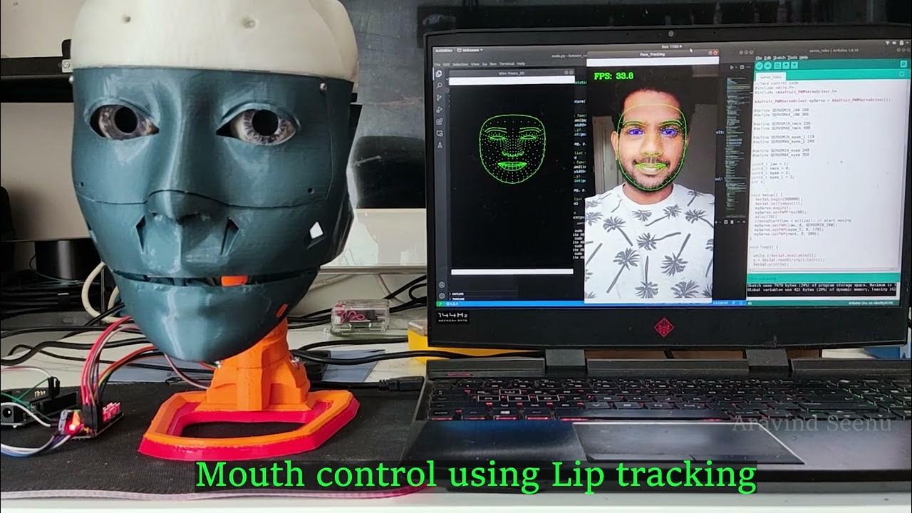 Inmoov control with face tracking | Mediapipe | Arduino | Jerry Jr | v1 - YouTube