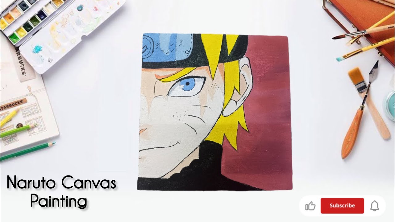Naruto Canvas Painting Tutorial || anime character - YouTube