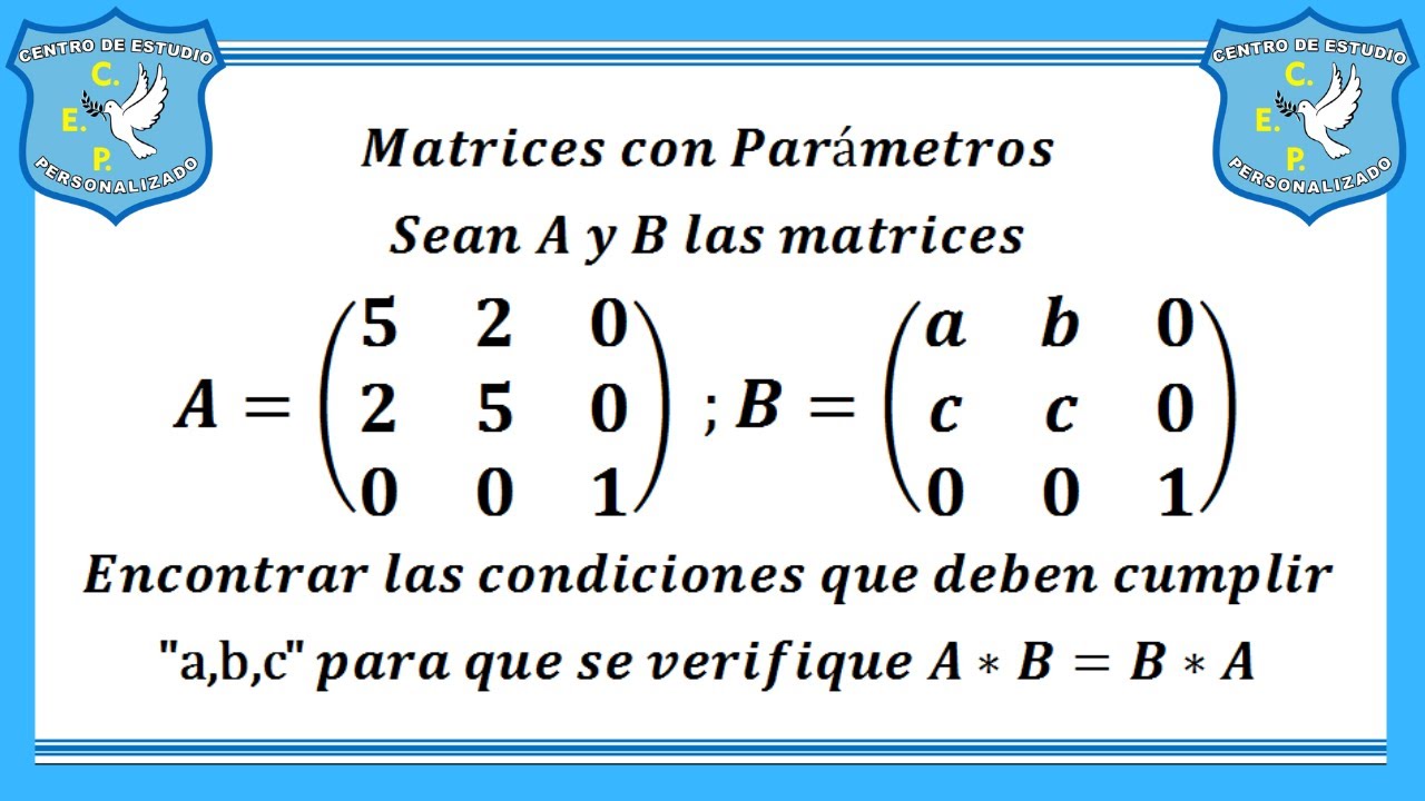 MATRICES CON PARÁMETROS - YouTube