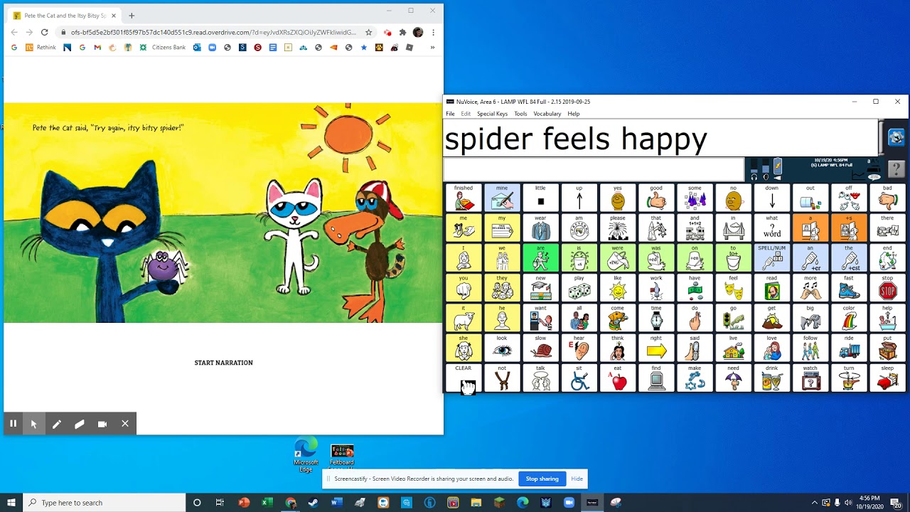 Pete the Cat and the Itsy Bitsy Spider Modeling with LAMP:Words for ...