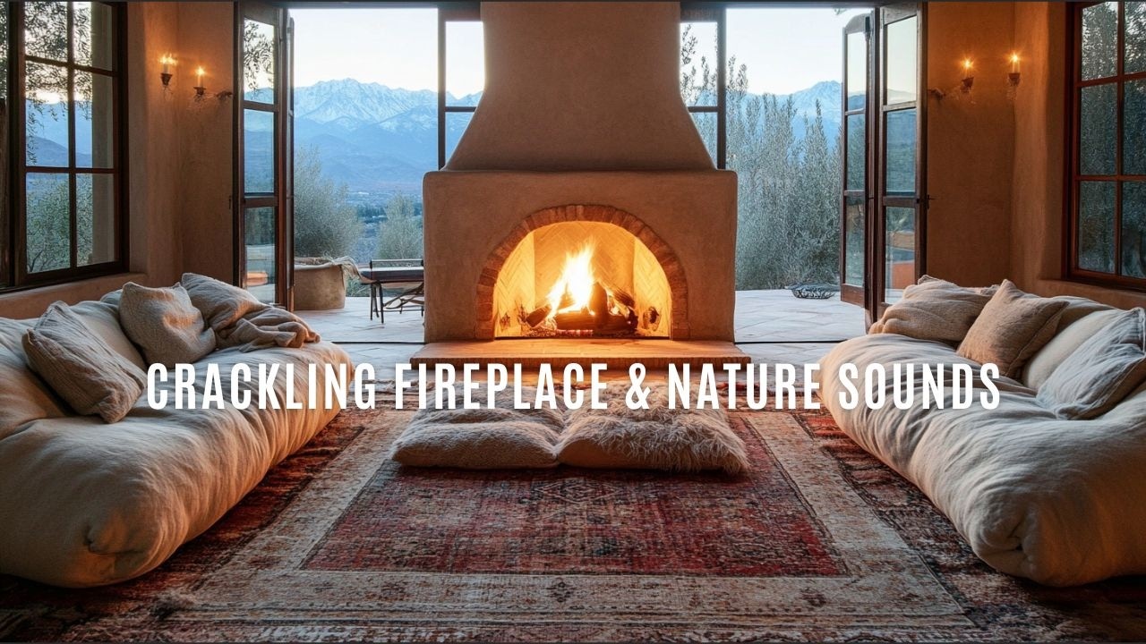 Cozy Fireplace Ambiance | Crackling Fire & Nature Sounds | ASMR for ...