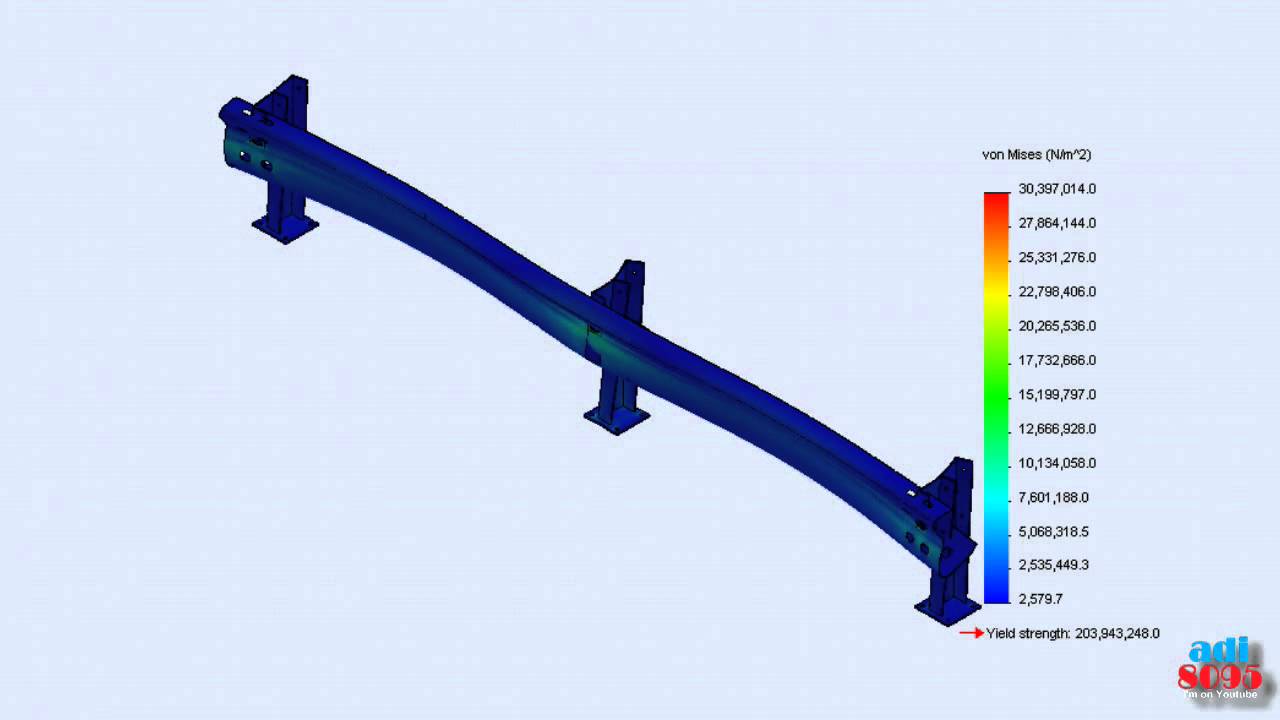Solidwork Simulation Guard Rail Fail - YouTube