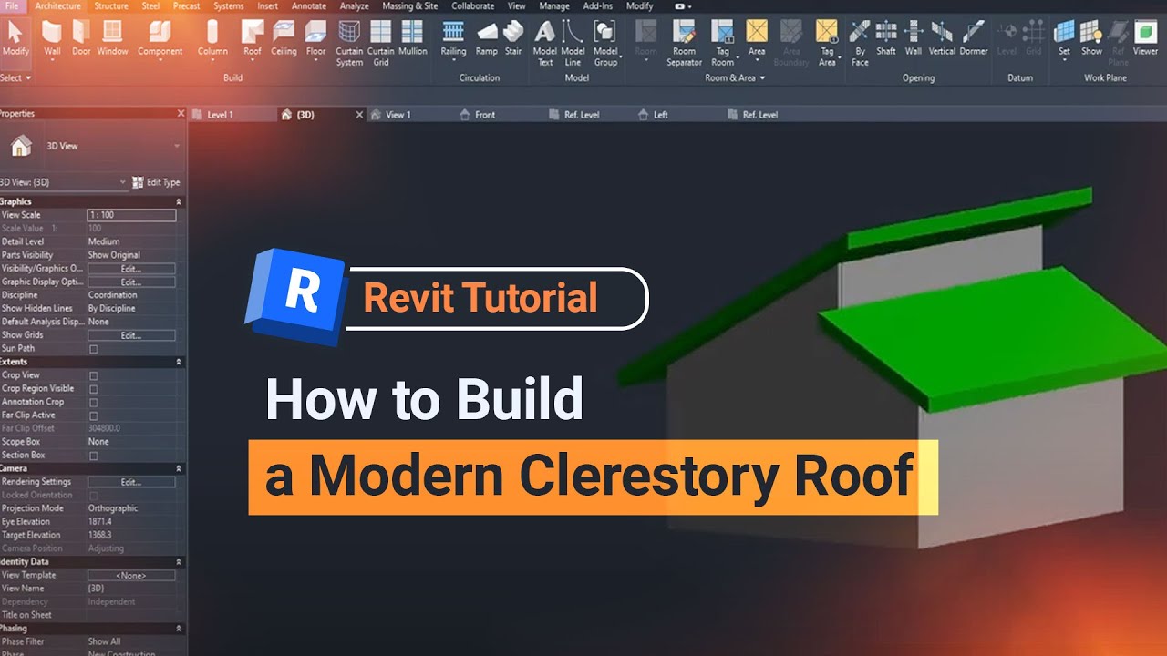 Revit Tutorial: How to Build a Modern Clerestory Roof - YouTube