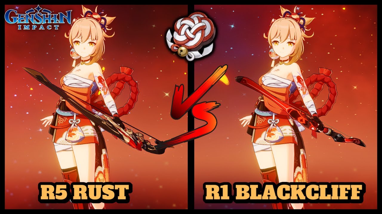 YOIMIYA: R5 RUST VS R1 BLACKCLIFF WARBOW! (COMPARISON) | Genshin Impact ...