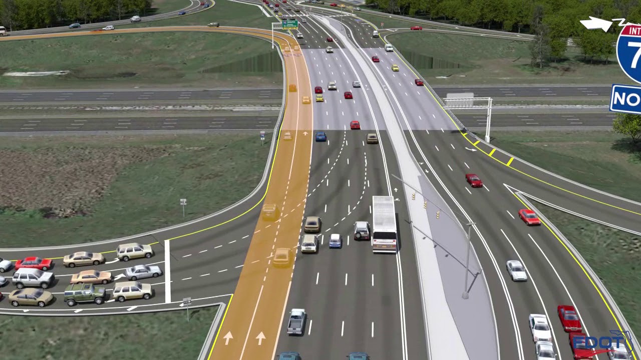 State Road 56 Diverging Diamond Interchange Animation - YouTube