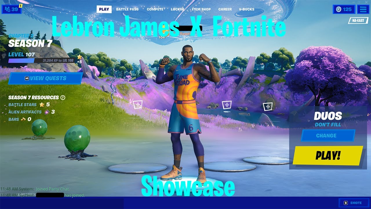 Lebron James X Fortnite | Skin Showcase With Emotes - YouTube