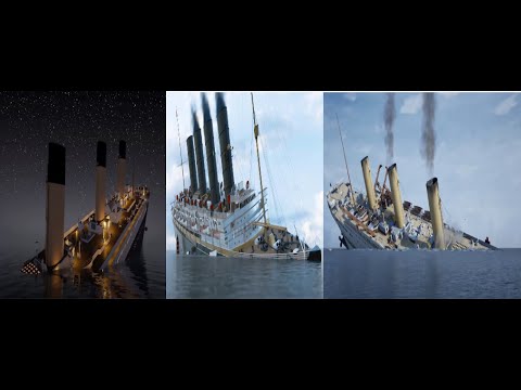 Real Time Sinking Titanic, Lusitania and Britannic Sped Up