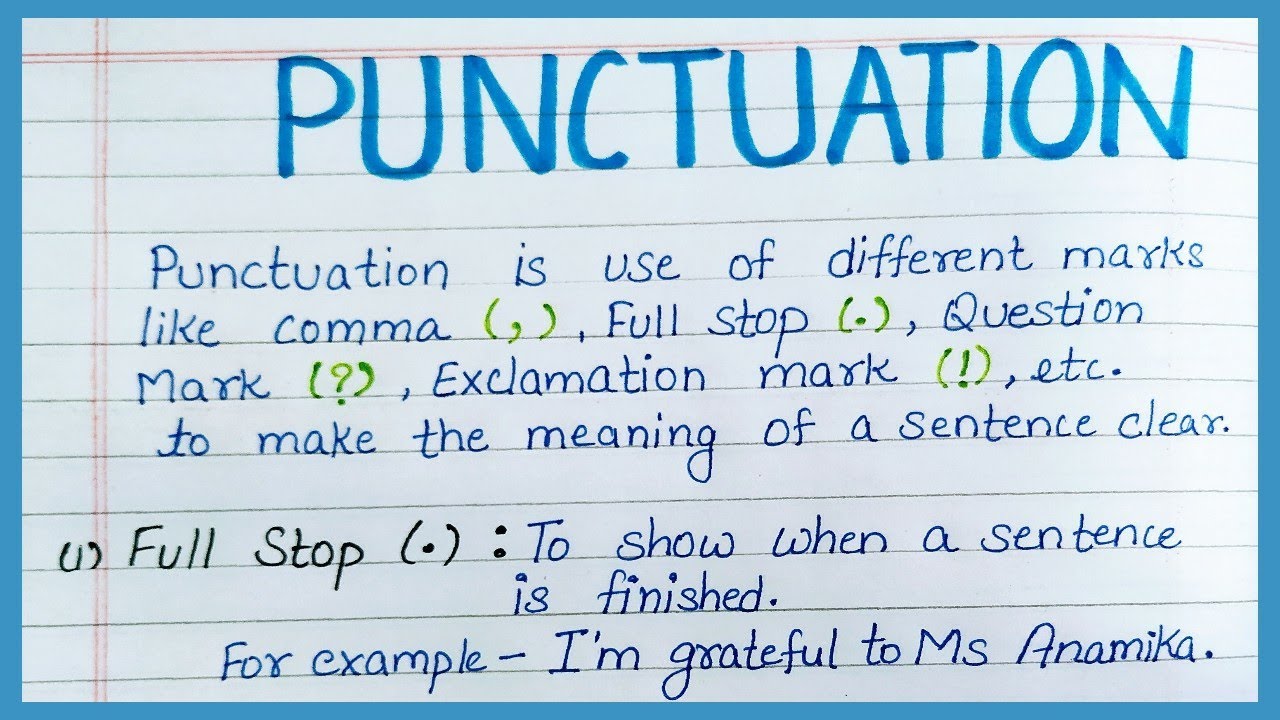 Punctuation marks, use of punctuation in english grammar - YouTube