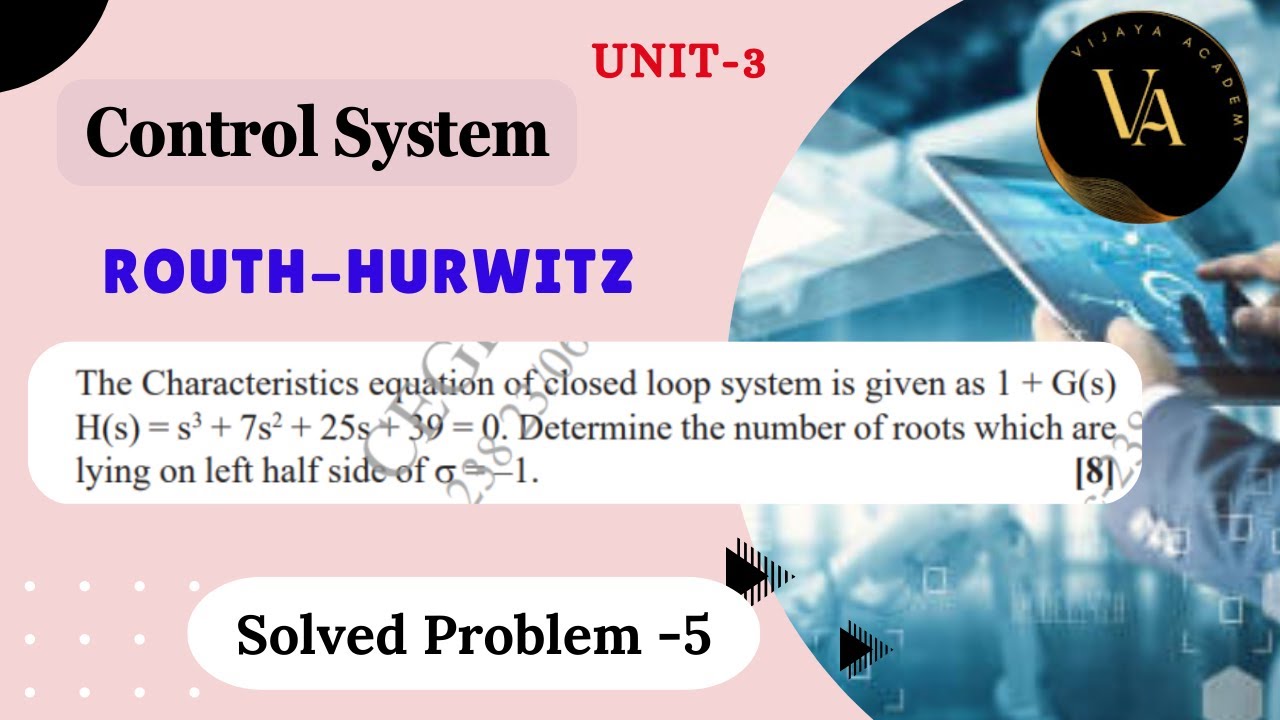 Solved Problem - 5 | Routh Hurwitz Method | Control System | Vijaya ...