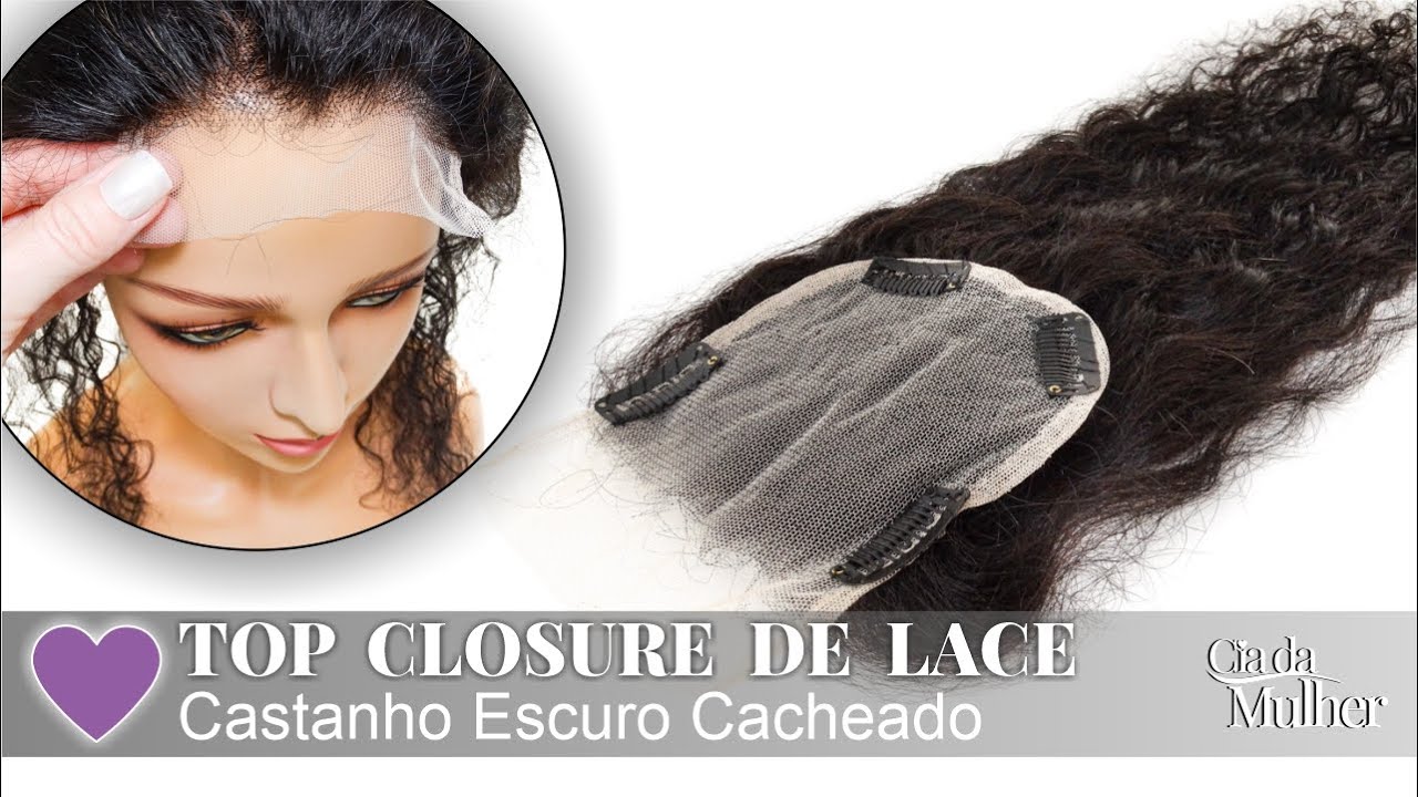 Lace Top Closure Topo de Cabeça em Lace de Cabelo Humano - Castanho ...