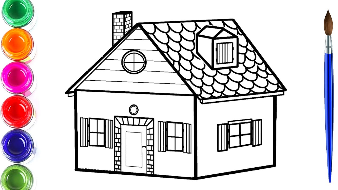 Beautiful House Coloring & Drawing For Kids & Toddlers | Kids Art | How ...