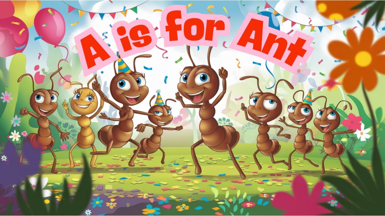 🎵 A is for Ant | ABC Phonics Song for Toddlers | Fun Ant Song for Kids ...