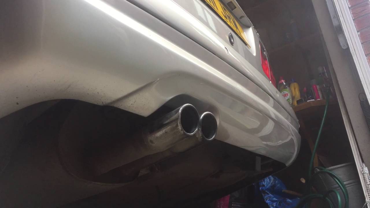 W210 E55 AMG Exhaust Mod Cold Start - YouTube