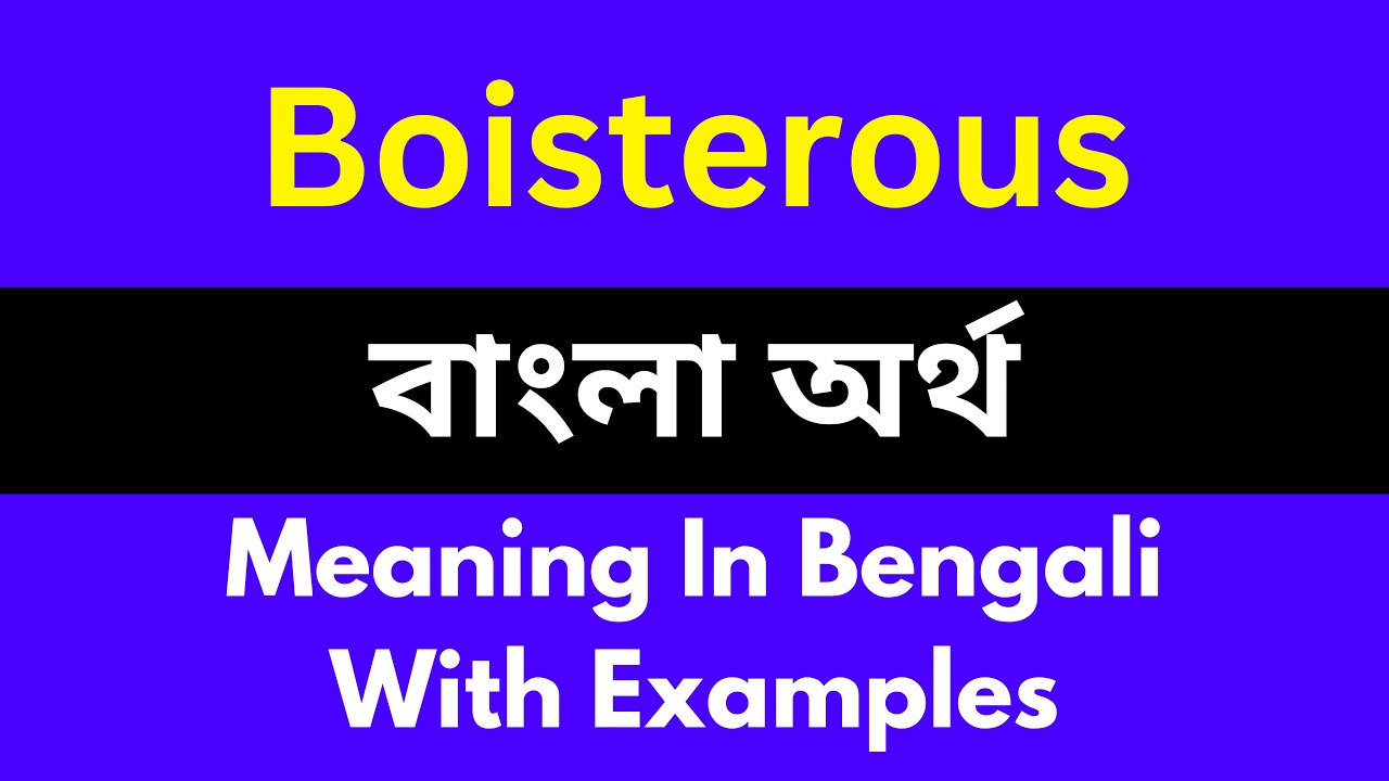 Boisterous meaning in bengali/Boisterous শব্দের বাংলা ভাষায় অর্থ অথবা ...