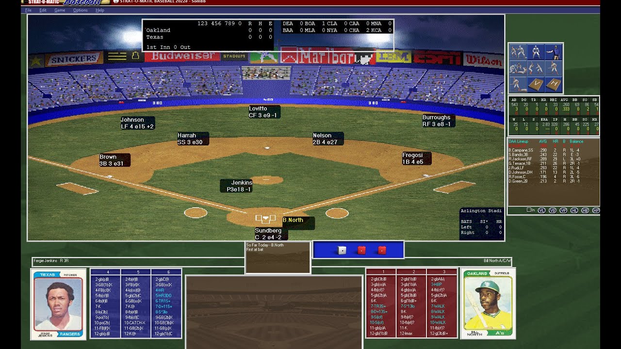 Strat PC Baseball 1974 A's - YouTube