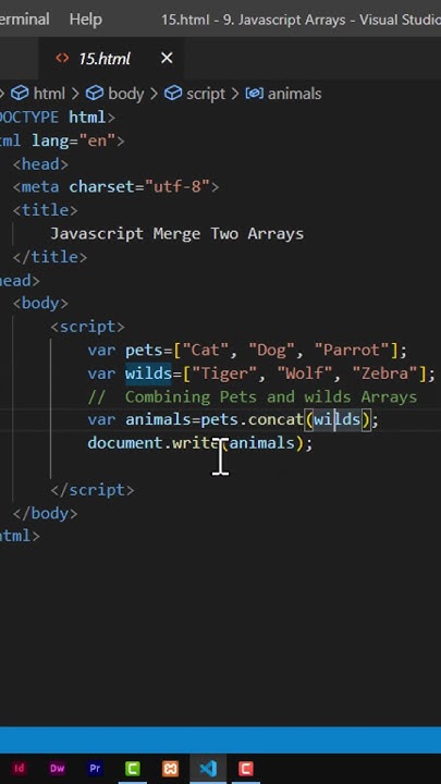 Javascript Merge Two Arrays Shorts Javascript Tutorial Learning