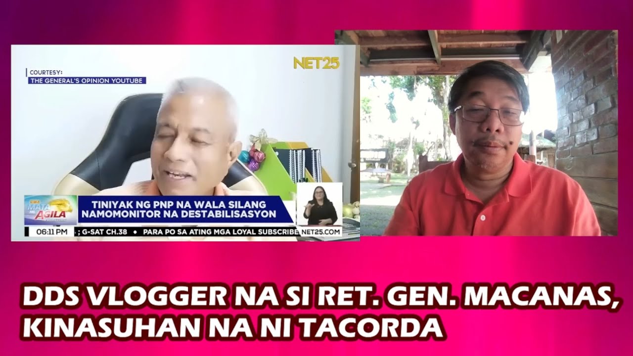 DDS VLOGGER NA SI RET. GEN. MACANAS, KINASUHAN NA NI TACORDA - YouTube