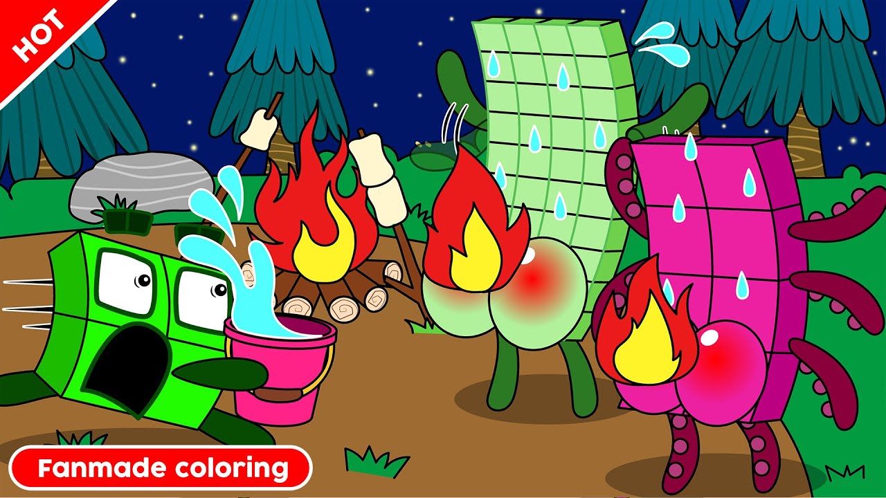 Help! We're on Fire | Numberblocks Fanmade Coloring Story - YouTube