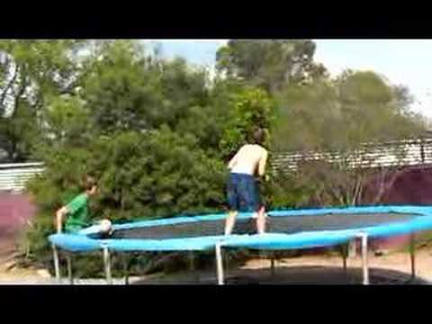Jack falling off the trampoline - YouTube