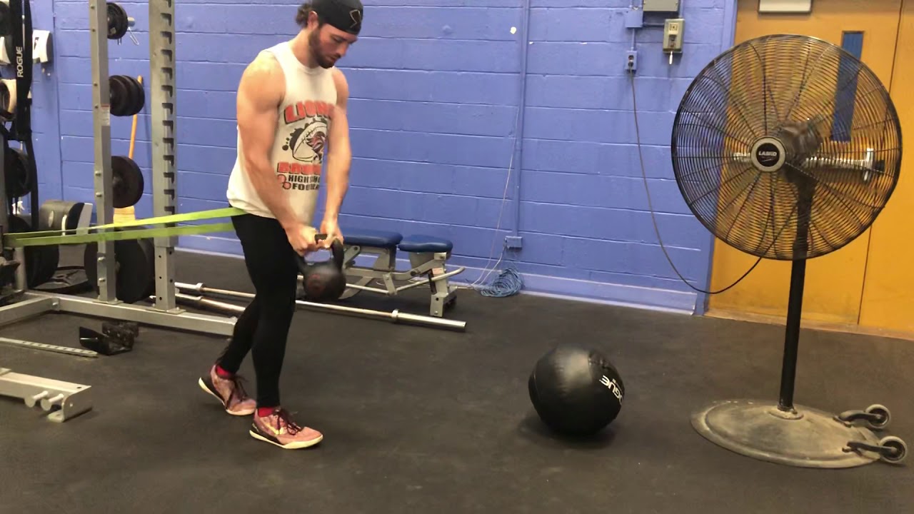 Banded Rotation RDL + RDL Medicine Ball Throw - YouTube