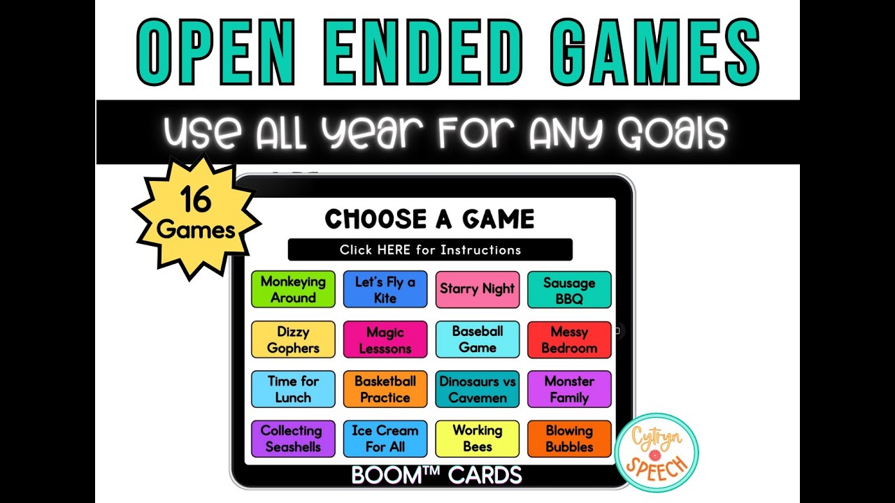 Open Ended Games for SLPs - YouTube