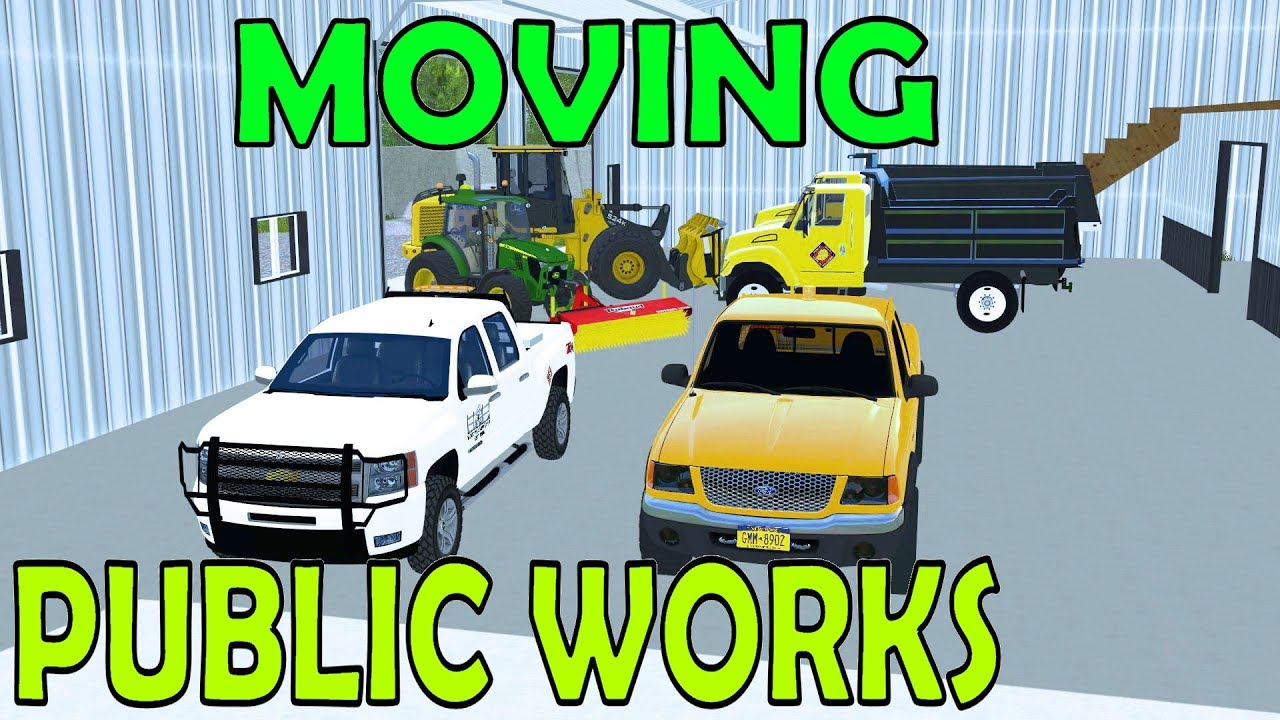 Farming Simulator 17 - Moving & Setting Up Public Works Shop - YouTube