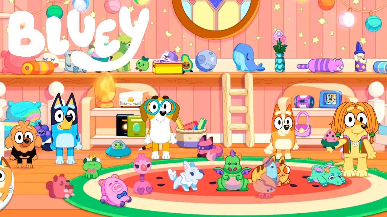 BLUEY y BINGO y sus amigas jugando en el Dormitorio - Bluey: ¡Juguemos ...