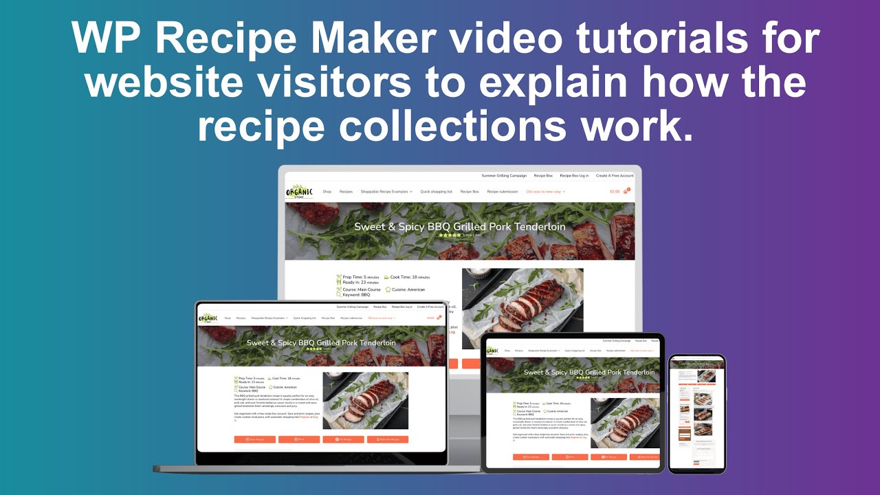 WP Recipe Maker video tutorials for website visitors to explain how the ...
