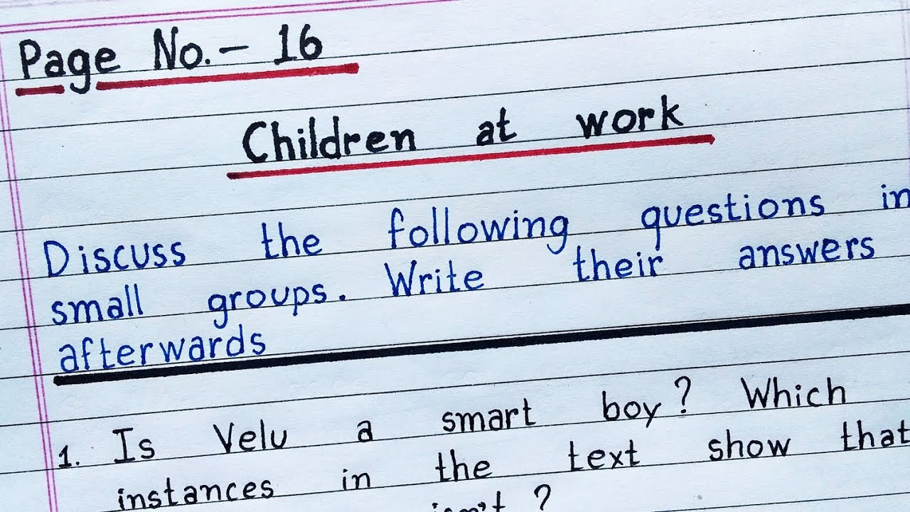 Class - 8 | Children at Work | Page - 16 | NCERT | - YouTube