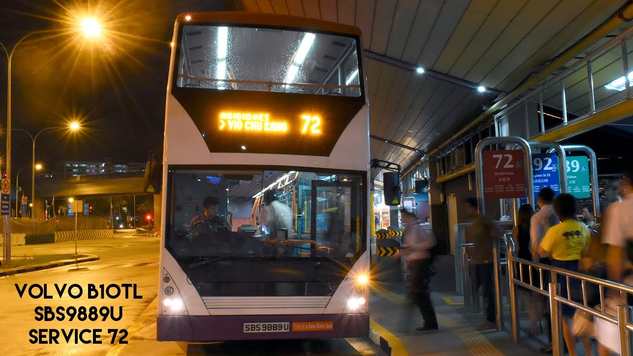 [SBS TRANSIT] SBS9889U, Volvo B10TL, Service 72 [Upper Deck] - YouTube