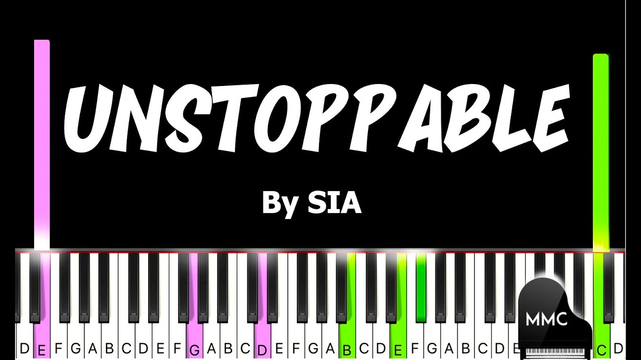 Unstoppable by Sia synthesia piano tutorial + sheet music + lyrics ...