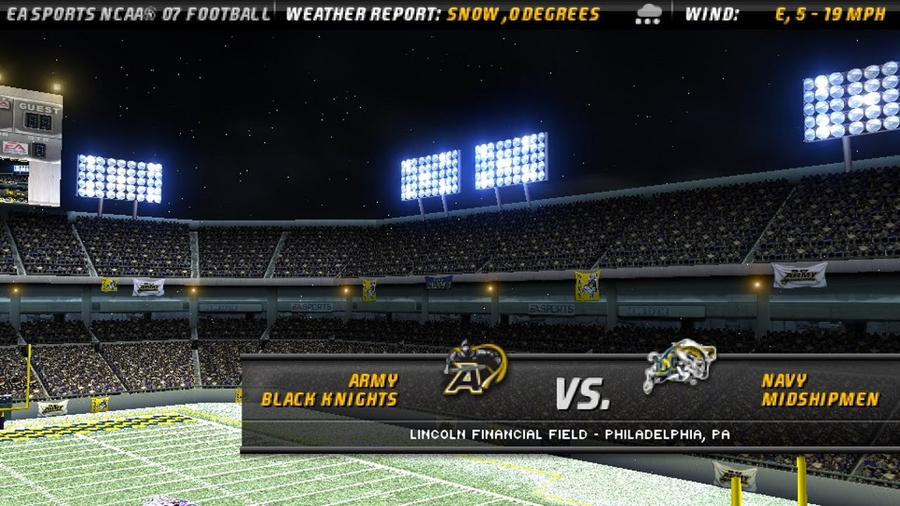 NCAA 07 Football - Army Black Knights VS. Navy Midshipmen - PSP - 1080P ...