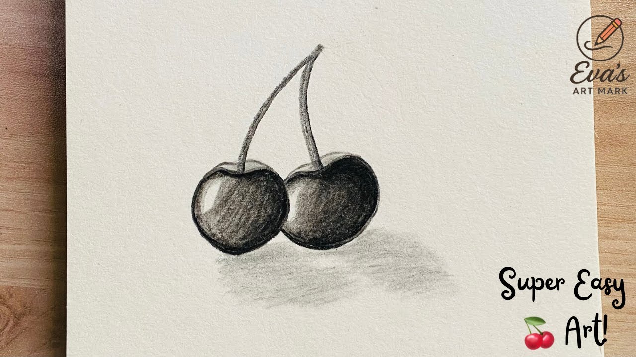 Realistic Cherry Drawing 🍒 | Easy Pencil Shading for Beginners ️ - YouTube