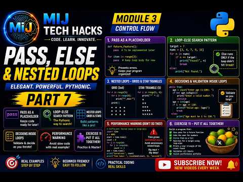Python pass, Loop else & Nested Loops Explained | Advanced Control Flow (Part 7)