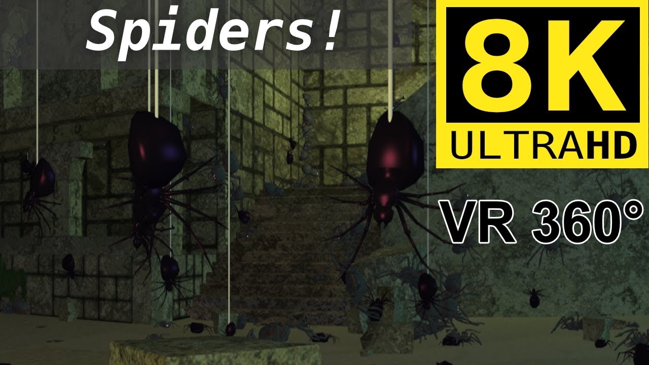 Tons of Spiders in a Temple Game | ★ | VR 360° 8K - YouTube