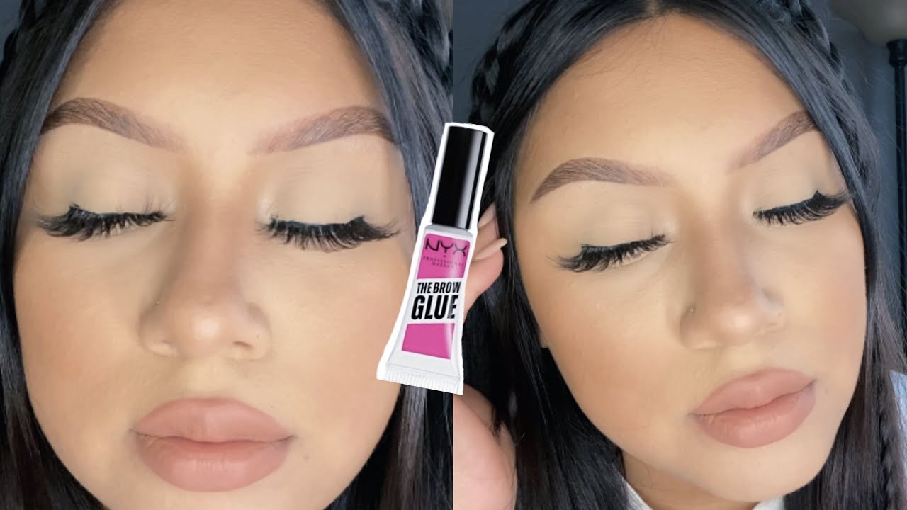 MY EVERYDAY BROW TUTORIAL USING NYX BROW GLUE - YouTube